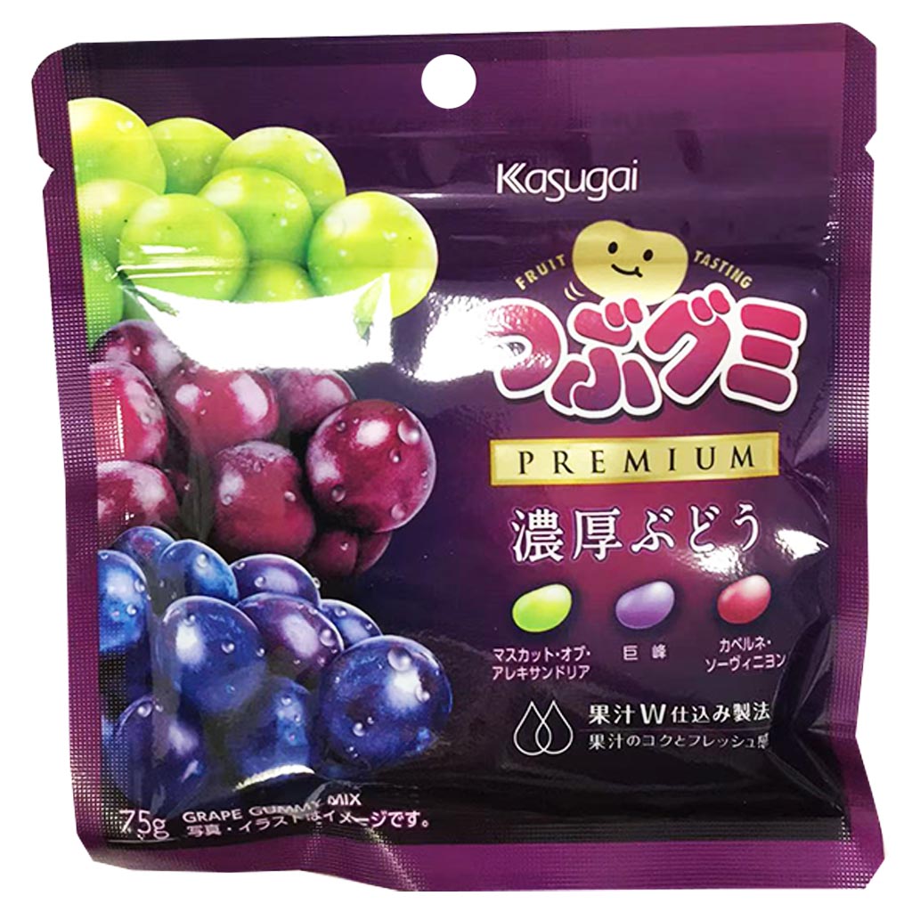 Kasugai Premium Grape Gummy Mix 75g ~ 春日井濃厚葡萄味脆皮軟糖 75g
