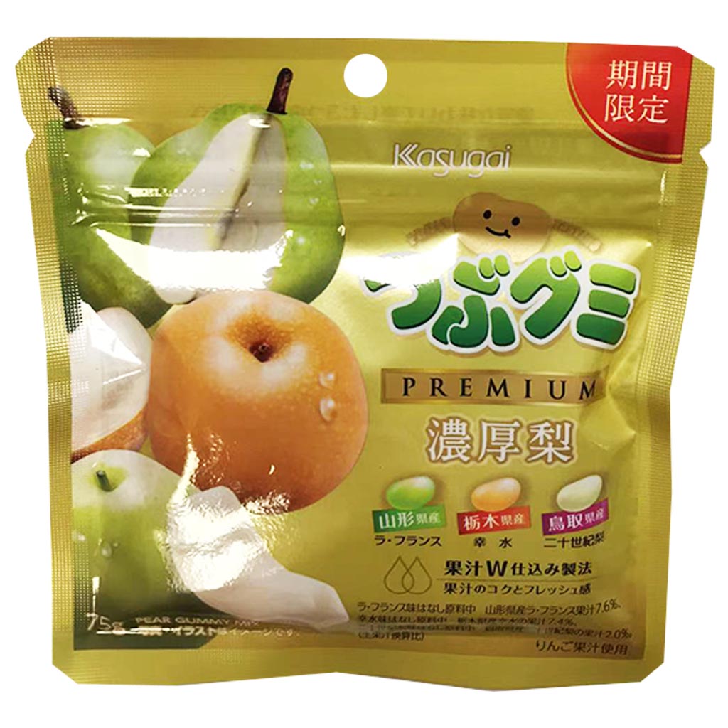 Kasugai Premium Pear Gummy Mix 75g ~ 春日井濃厚水梨味脆皮軟糖 75g