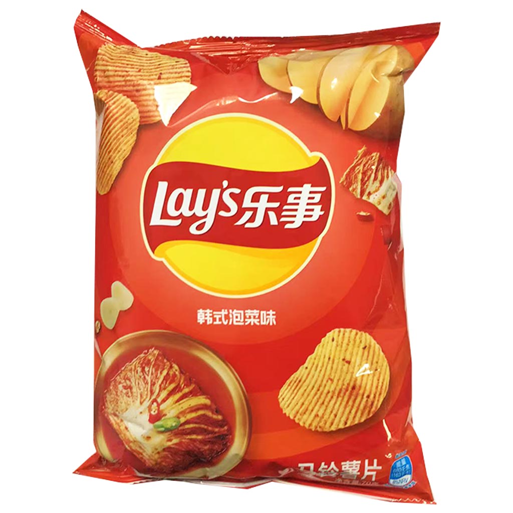 Lays Potato Chips Korean Kimchi 70g ~ 乐事韩式泡菜味 70g