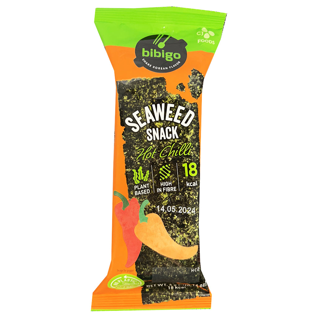 Bibigo Seaweed Snack Hot Chilli 4g ~ 比比高紫菜零食辣椒味 4g