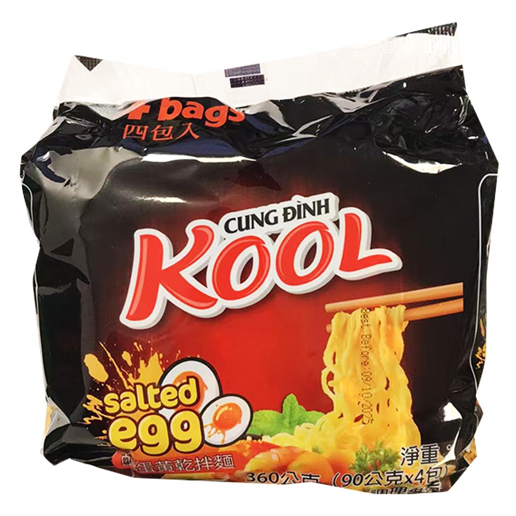 CungDinhKool Salted Egg Noodle Multi 360g ~ Kool咸蛋黄拌面袋装 360g