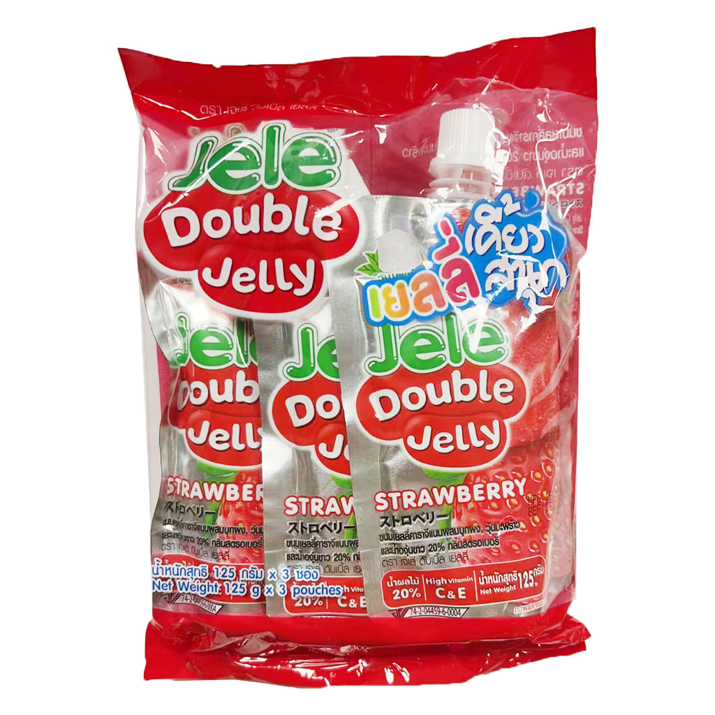 Jele Beautie Jelly Drink Double Jelly Strawberry 3x125g ~ Jele Beautie