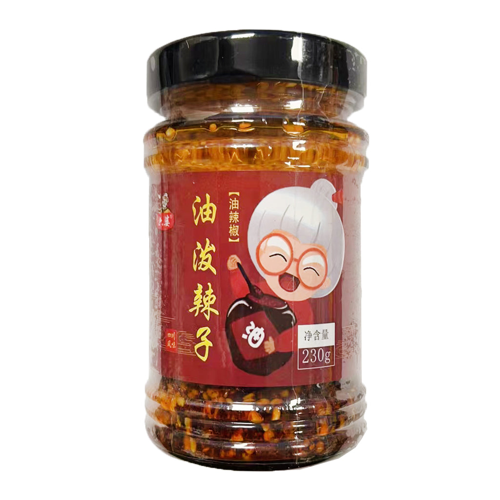 Liu Po Chilli Oil 230g ~ 六婆油潑辣子 230g