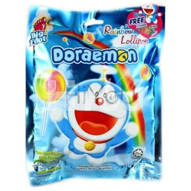 Big Foot Doraemon Rainbow Lollipop 100g ~ 大腳板 彩虹棒棒糖 100g