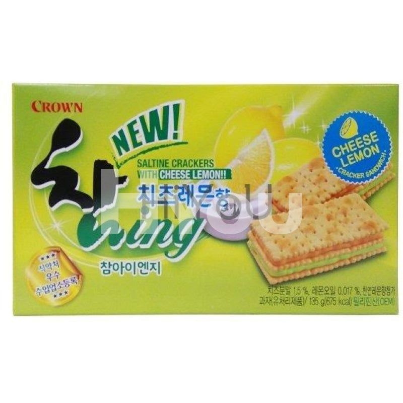 Crown Charming Saltine Cracker with Cheese Lemon 135g ~ Crown 檸檬芝士夾心梳打