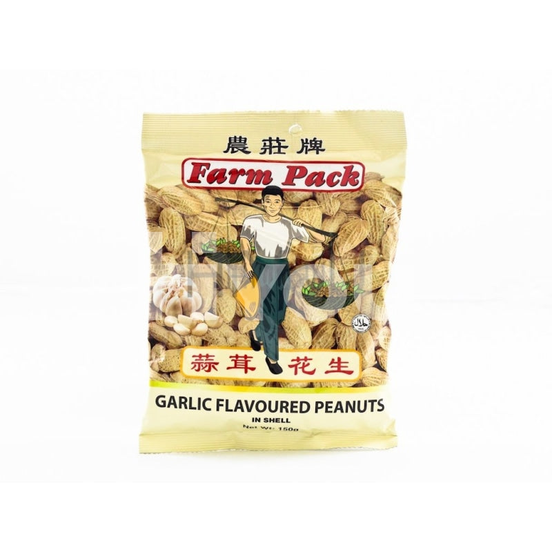 Farm Pack Garlic Flavoured Peanuts In Shell 150g ~ 农场集大蒜花生 150g
