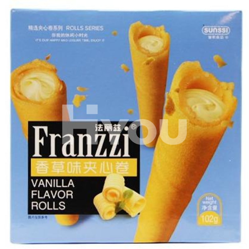 Franzzi Egg Roll Vanilla Flavour 102g ~ 法丽兹 香草味夾心卷 102g