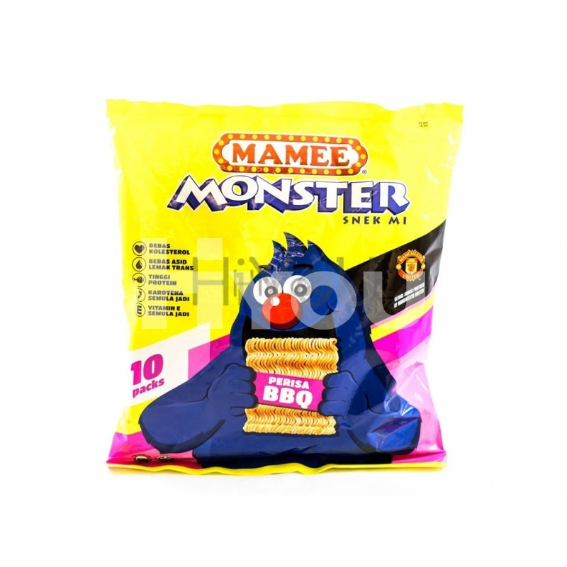 Mamee Monster BBQ 10x22.5g ~ Mamee Monster 干脆面 烧烤味 10x22.5g