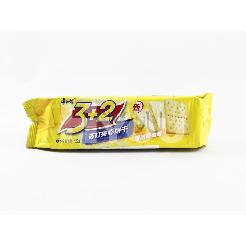 Master Kong 3+2 Cream Saltine Cream Flavour 125g ~ 康师傅牛奶梳打饼 125g