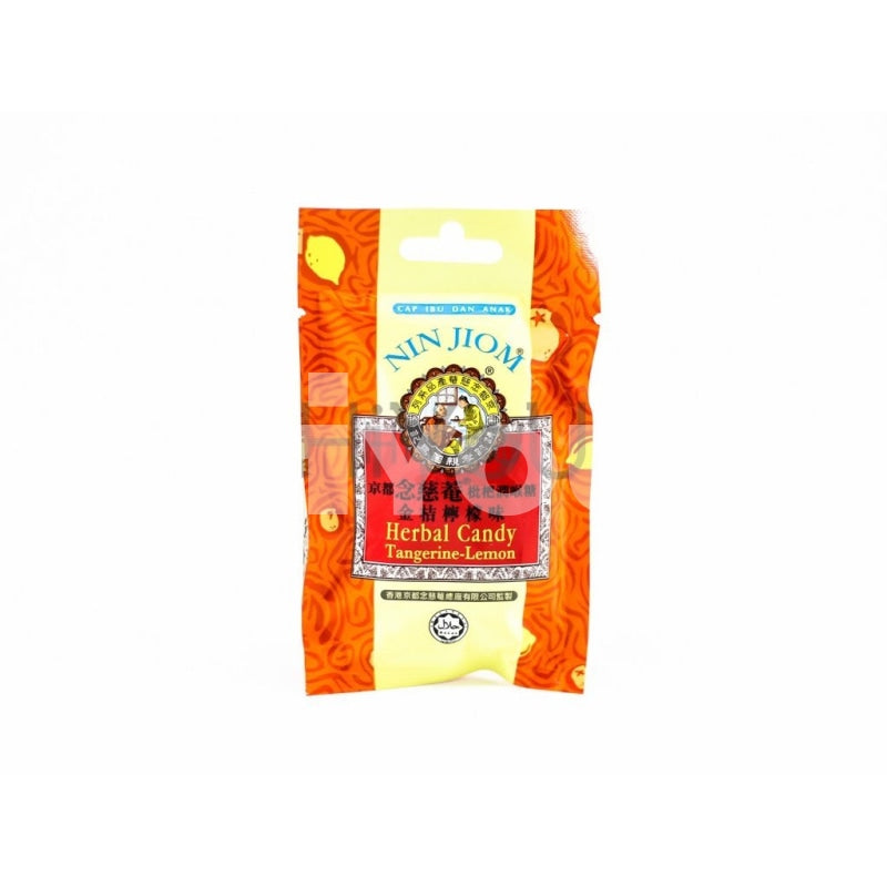 Nin Jiom Herbal Candy Sachet Tangerine Lemon 20g ~ 念慈庵枇杷润喉糖袋 金吉柠檬 20g